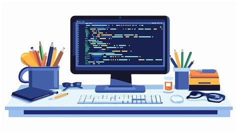 Professional Coding Icon Vector Cartoon Illustration Premium Ai Generated Vector