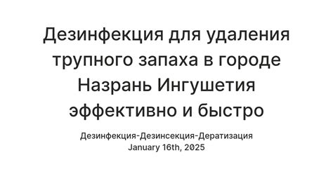 Дезинфекция для удаления трупного запаха в городе Назрань Ингушетия