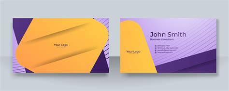 Template Desain Kartu Nama Oranye Dan Ungu Modern Template Kartu Nama