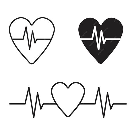 Premium Vector Heart Cardiogram Heart Icon Vector Love Symbol