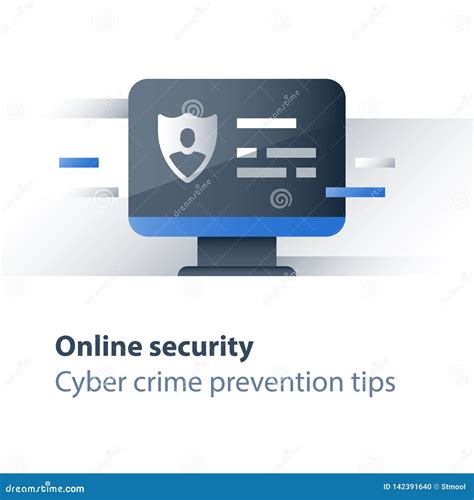 Cyber Crime Prevention Personal Data Security Concept Limited Access Computer Antivirus