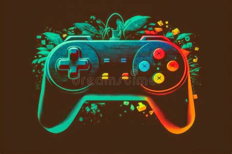 Video Game Controller Minimalist Created With Generative Ai Technology Stock Illustration