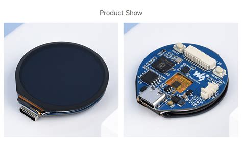 Waveshare RP Microcontroller Development Board With Inch Circle Touch LCD Compact Size