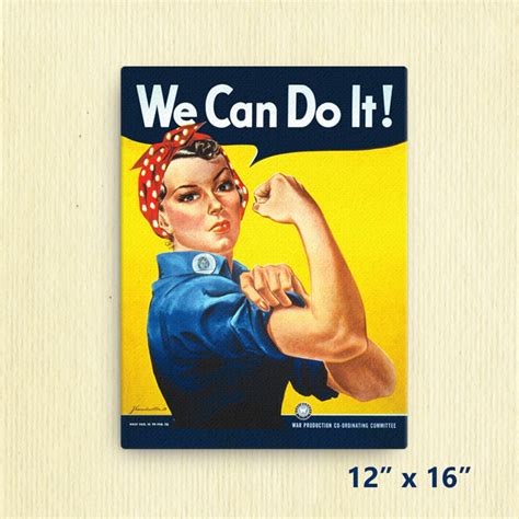 Rosie The Riveter Canvas We Can Do It Wrapped Canvas Printed In
