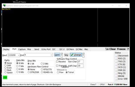 send and read message via uart