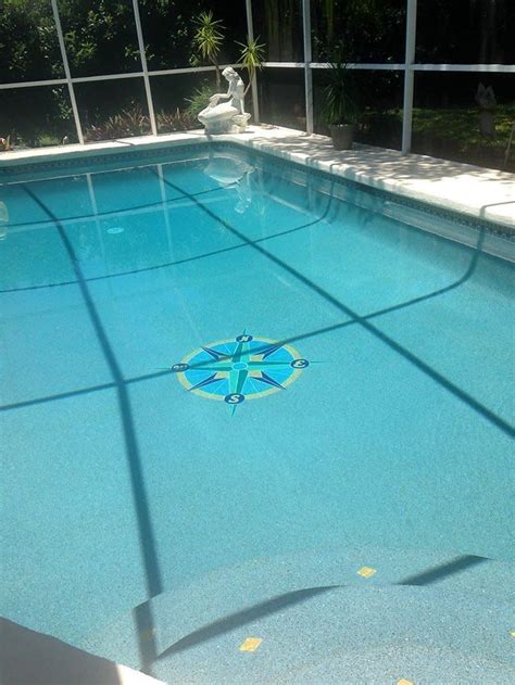 Rose Compass 2 Ceramic Pool Mosaic Blue Water Pool Mosaics Mosaic