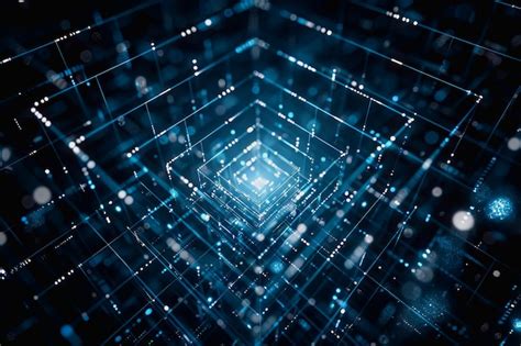 Premium Photo Binary Numeric Data Transmission Chain Of Nodes