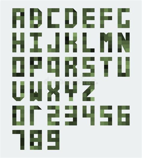 Vector Green Monospaced Font Stock Vector Illustration Of Dark Graphic 34988783