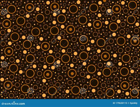 Orange Coloured Circles Pattern Design Wallpaper Background Stock