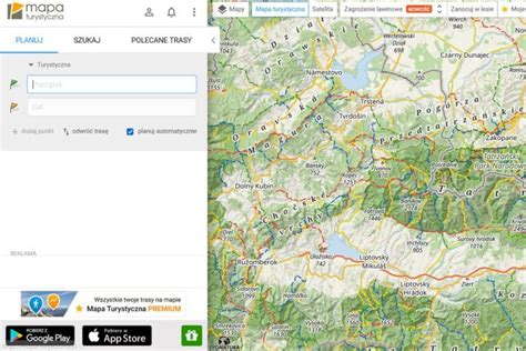 Mapa szlaków turystycznych Online i aplikacje do nawigacji