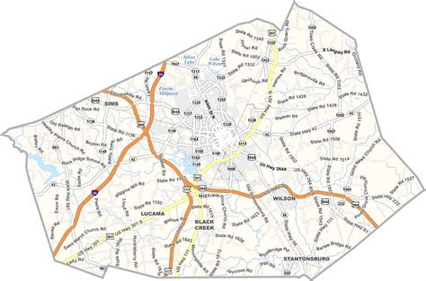 Wilson County Map North Carolina Us County Maps