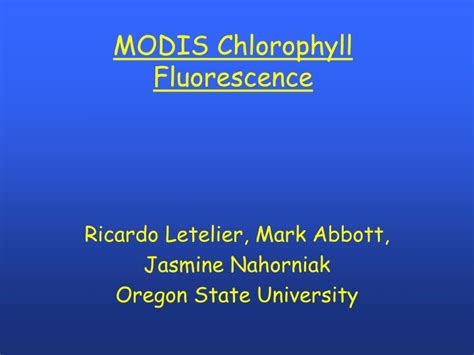 Ppt Modis Chlorophyll Fluorescence Powerpoint Presentation Free