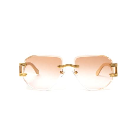 Mens Legend Sunglasses 24kt Gold Plated White Wood Vintage Wood