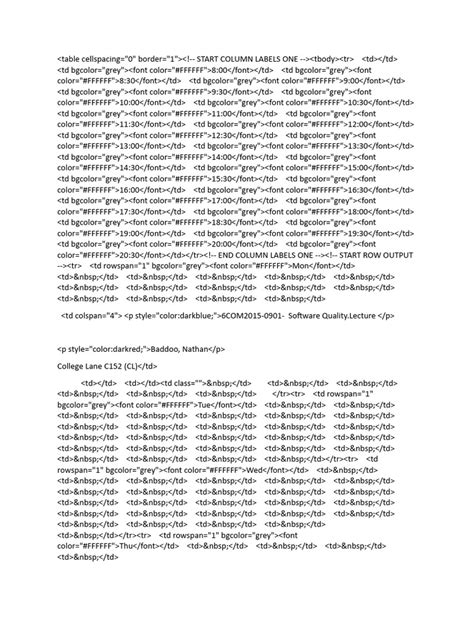 Timetable Code Pdf Software Engineering Information Technology