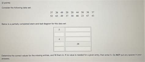 solved 2 ﻿points consider the following data set below is a