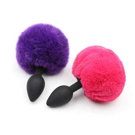 Fashion Funny Faux Fox Tail Butt Backyard Silica Gel Stopper Romance