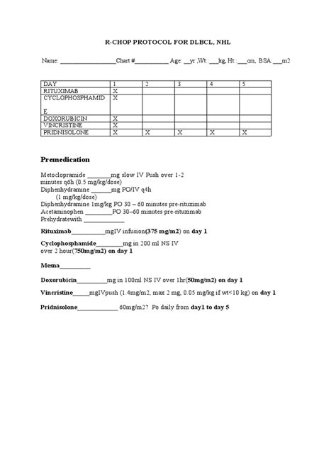 R Chop Guide For Oncology Staff Pdf Wellness