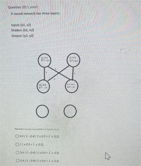 solved question 10 1 point a neural network has three