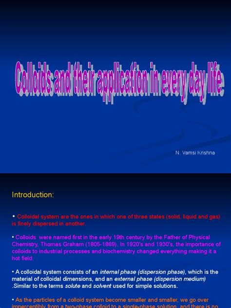 Applications Of Colloid Colloid Solution