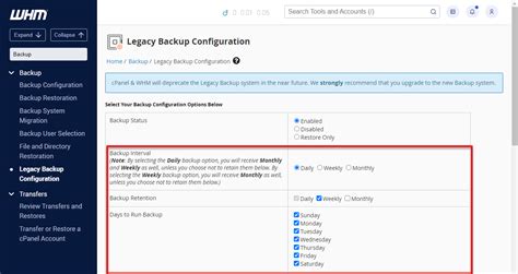 Vps Dedicated Hosting How To Configure Whm Backups