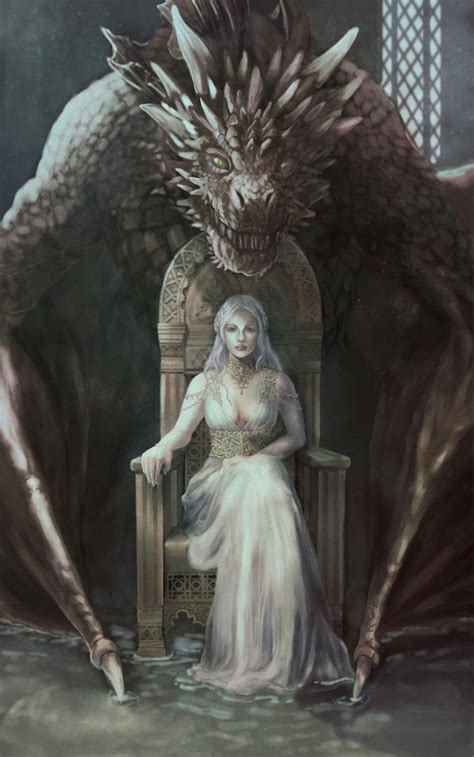 Dany and Drogon | Мифические существа, Фэнтези рисунки, Изображение дракона