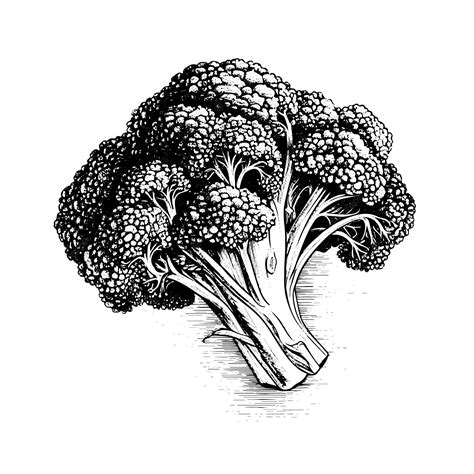 Premium Vector Broccoli Vector Drawing Isolated Hand Drawn Object