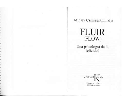 Fluir Flow Una Psicologa De La Felicidad Pdfcoffeecom