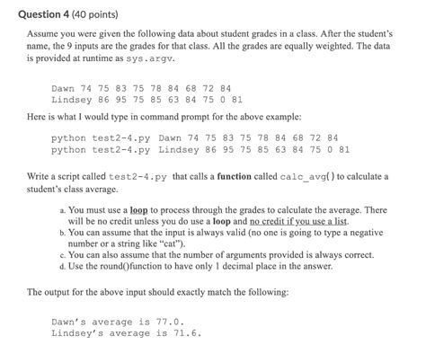 Solved Question 4 40 Points Assume You Were Given The