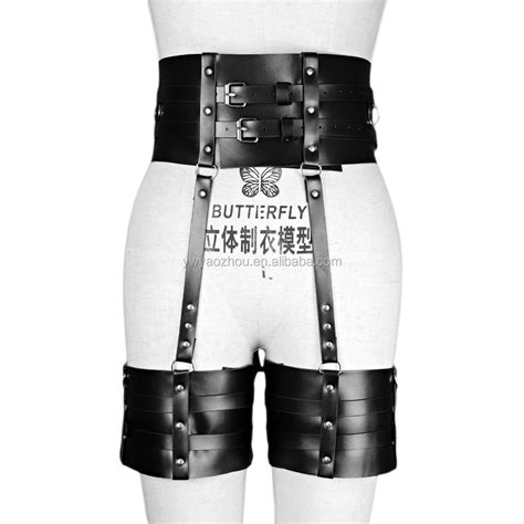 Las Mujeres Sexy Ropa Interior De Cuero De Ancho Cinturón Muslo Nalgas