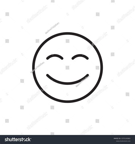 Smiling Face Smiling Eyes Emoticon Line Stock Vector Royalty Free