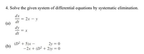 Solved Solve The Given System Of Differential Equations Chegg