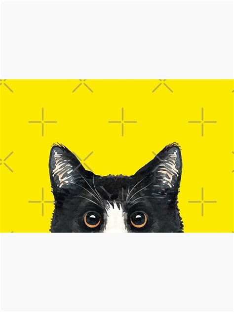 Tuxedo Cat Black Cat Peeking Poster For Sale By Nameonshirt Redbubble