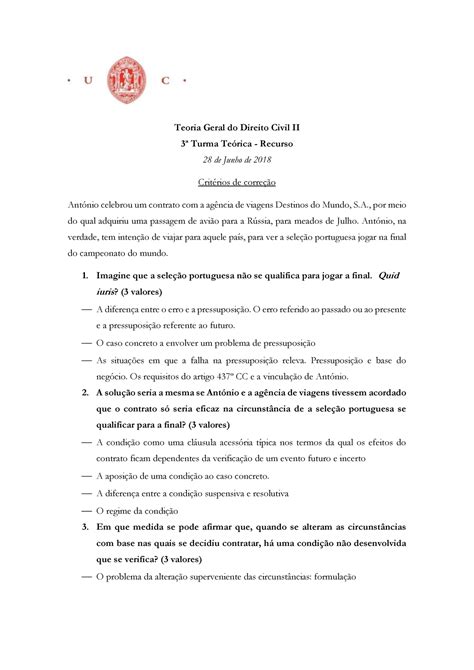 TGDC II T ER CC TGDC II T ER CC Teoria Geral Do Direito Civil II Turma