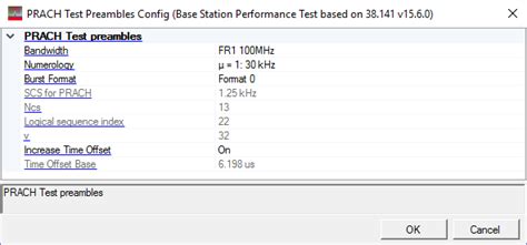 Prach Test Preambles Config