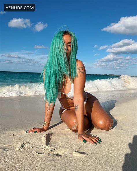 Karol G Sexy White Bikini Photos At The Beach Aznude