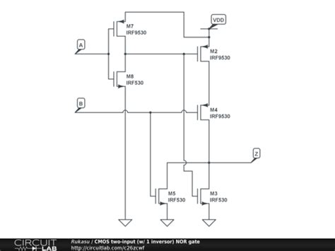 CMOS Two Input W 1 Inversor NOR Gate CircuitLab