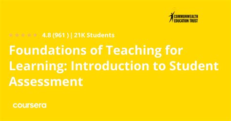 Foundations Of Teaching For Learning Introduction To Student Assessment Coursera