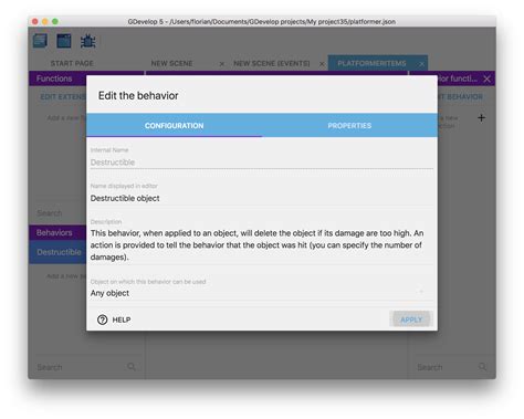 Custom Behaviors Create Your Own Behaviors With Events Gdevelop Wiki