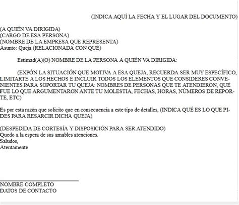 Formato Carta De Queja