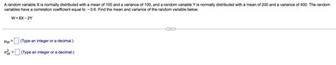 Solved Variables Have A Correlation Coefficient Equal To