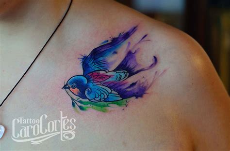 WATERCOLOR SWALLOW GOLONDRINA ACUARELADA Caro Cortes Colombian