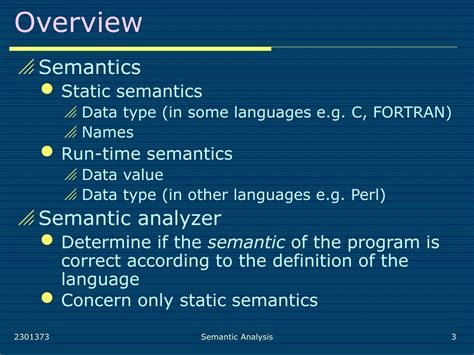 Ppt Semantic Analysis In Programming Languages Powerpoint