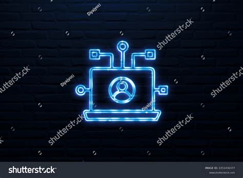 3d Application Support Icon Neon Sign Stock Illustration 2251436377
