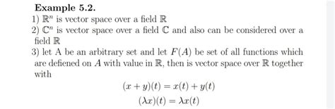 Solved Example 5 2 1 R Is Vector Space Over A Field R 2