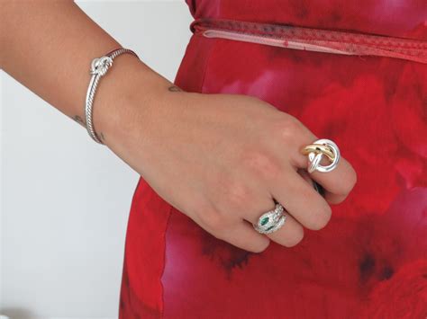 Anillo Ajustable Forma Nudo Plateado Con Dorado DJ Accesorios