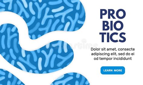 Vector Background With Probiotics Bifidobacterium Lactobacillus