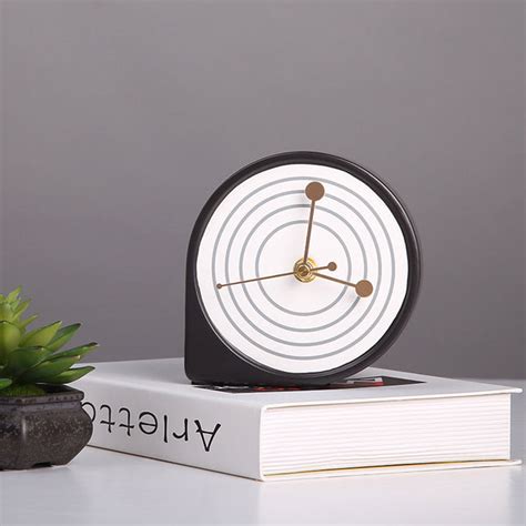 Nordic Light Planet Clock Luxury Ceramic Porcelain Alarm Clock Pendant Home Furnishing Model