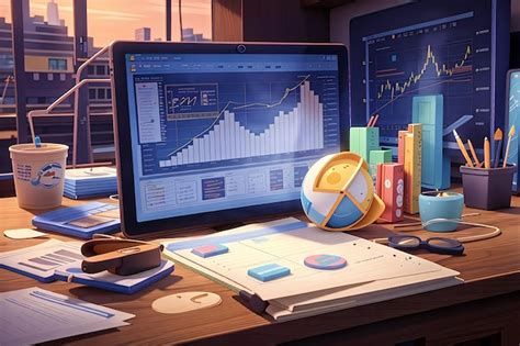 Premium Ai Image 3d Financial Report Chart Data Analysis And Web