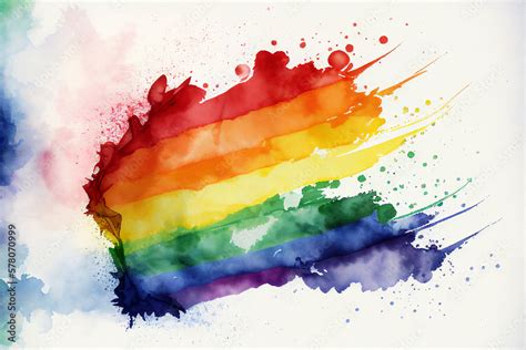 Plakat Watercolour Background Colours Of The Pride Flag The Rainbow