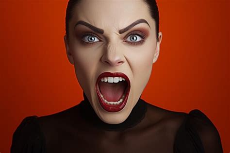 Premium Ai Image A Woman With A Screaming Expression At A Halloween Party